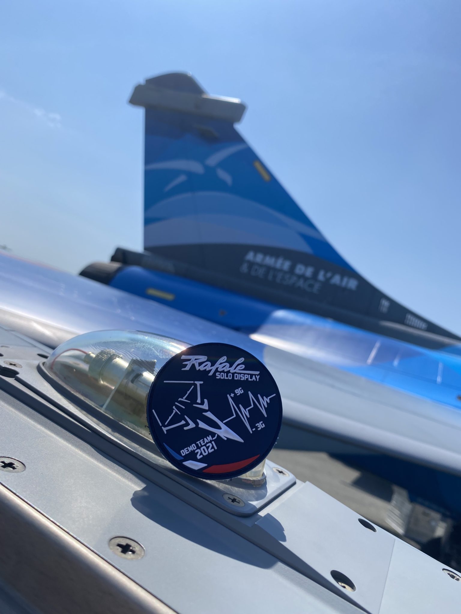 Patch rond PVC bleu – Association Rafale Solo Display